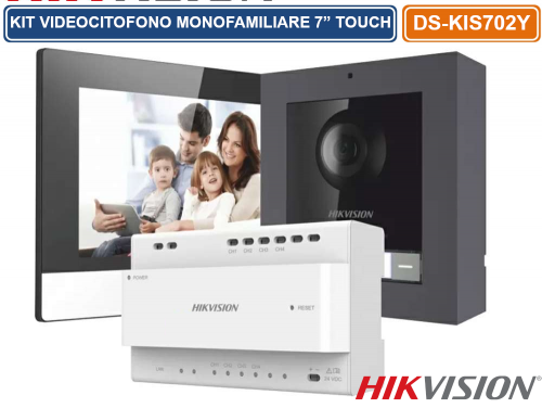 Gasiashop - DS-KIS702Y - HIKVISION DS-KIS702Y KIT VIDEOCITOFONICO MONOFAMILIARE 7” TOUCH SCREEN ...
