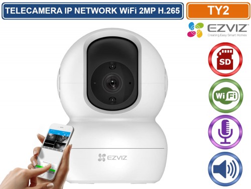 Gasiashop - CS-TY2 - EZVIZ TY2 TELECAMERA IP NETWORK MOTORIZZATA WiFi 2.4 GHz DA INTERNO 2MP ...