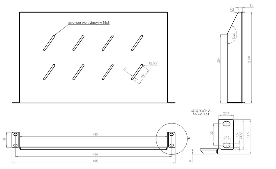Gasiashop - RSF19-1U-250B - MENSOLA RIPIANO FISSO 1U PER ARMADIO RACK ...