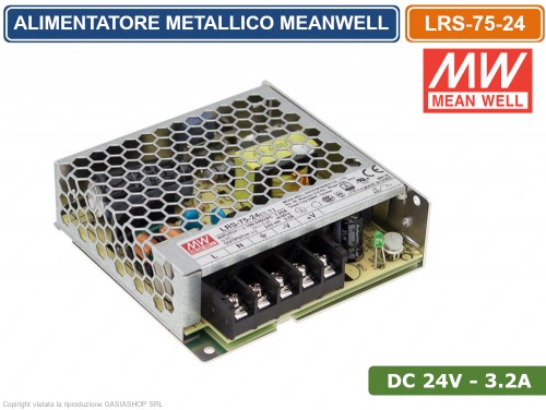 Gasiashop - LRS-75-24 - LRS-75-24 ALIMENTATORE SWITCHING MEANWELL 75W ...